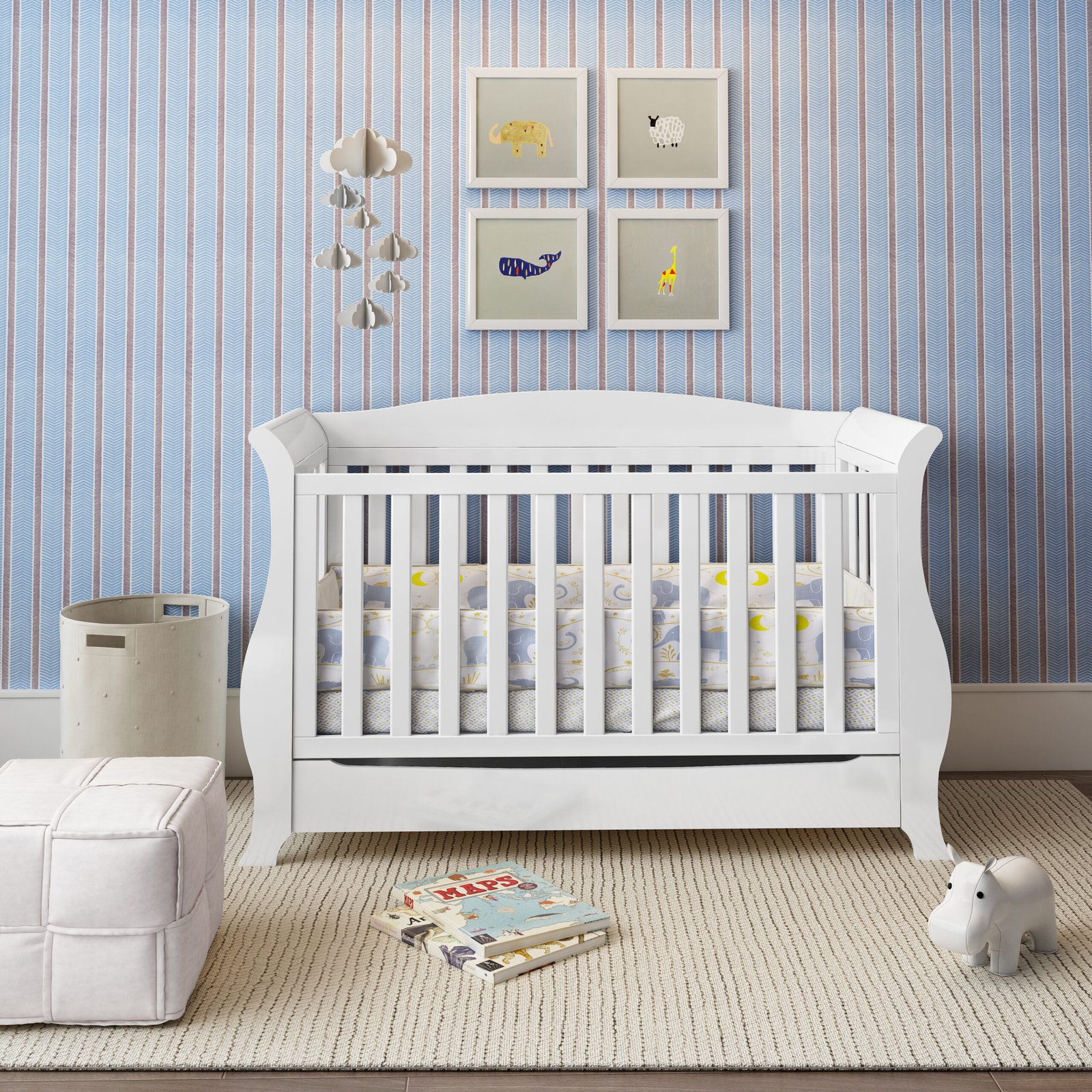 Andy 3-1 Drop Side Sleigh Baby Cot DC202 - Hallams Home