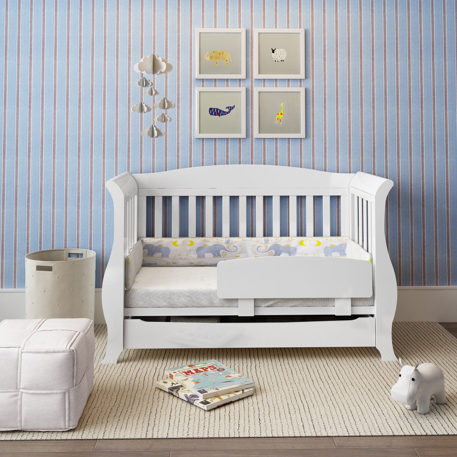 Andy 3-1 Drop Side Sleigh Baby Cot DC202 - Hallams Home