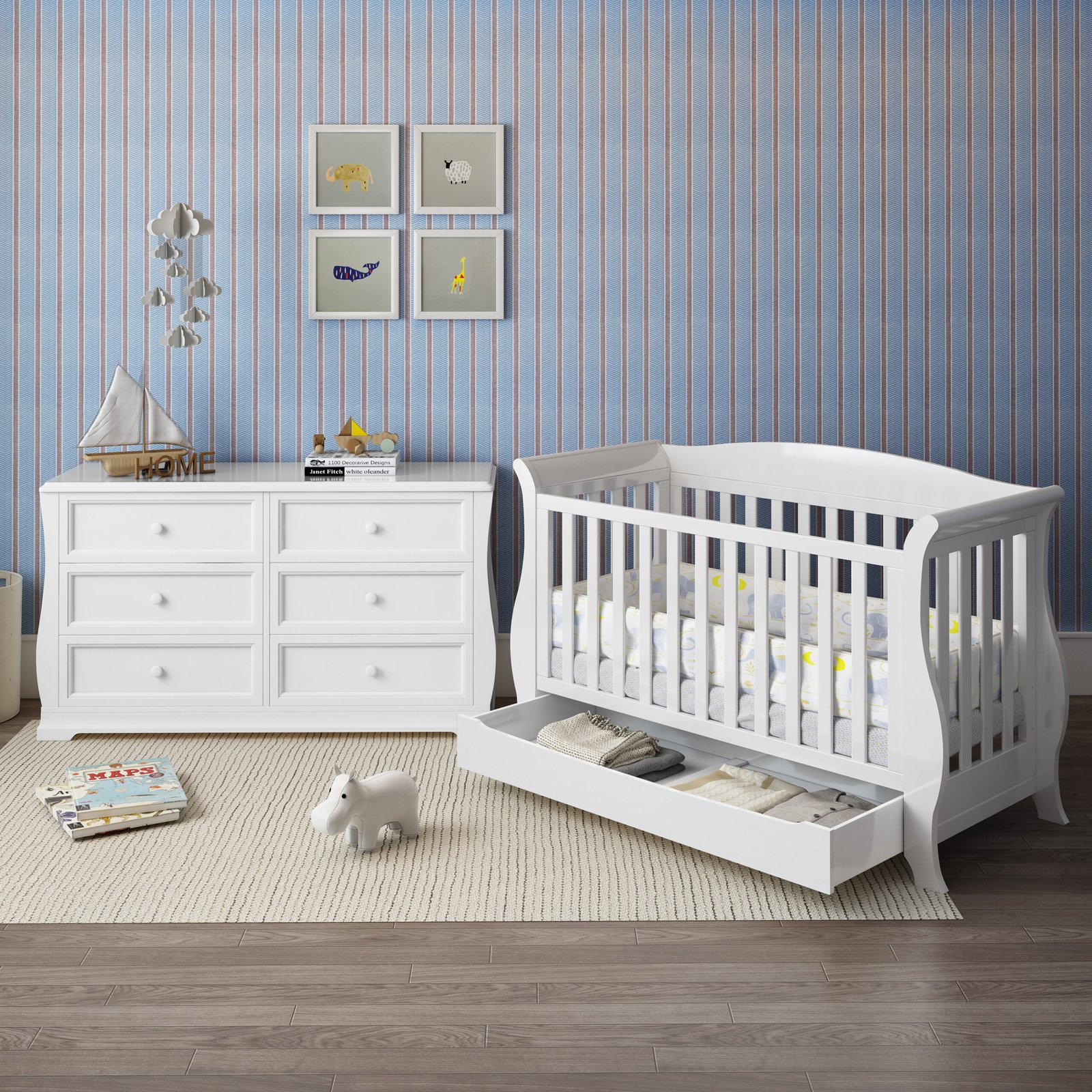 Andy Baby Cot with Addyson Change Table Package - Hallams Home